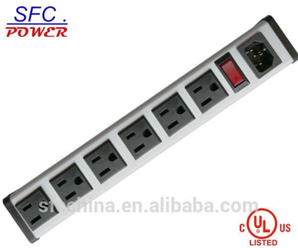 IEC 60320 Inlet C14 PDU POWER STRIP, NEMA 5-15R 6 OUTLETS, VERTICAL ...