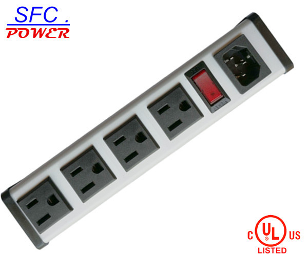 IEC 60320 Inlet C14 PDU POWER STRIP, NEMA 5-15R 4 OUTLETS, VERTICAL ...